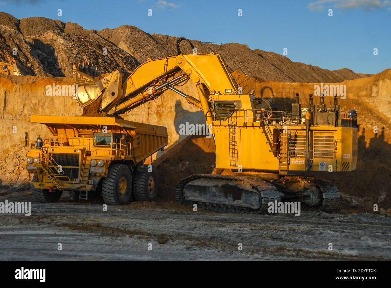 250 ton Haulpac trucks operating at an Australian coal mine Stock Photo ...