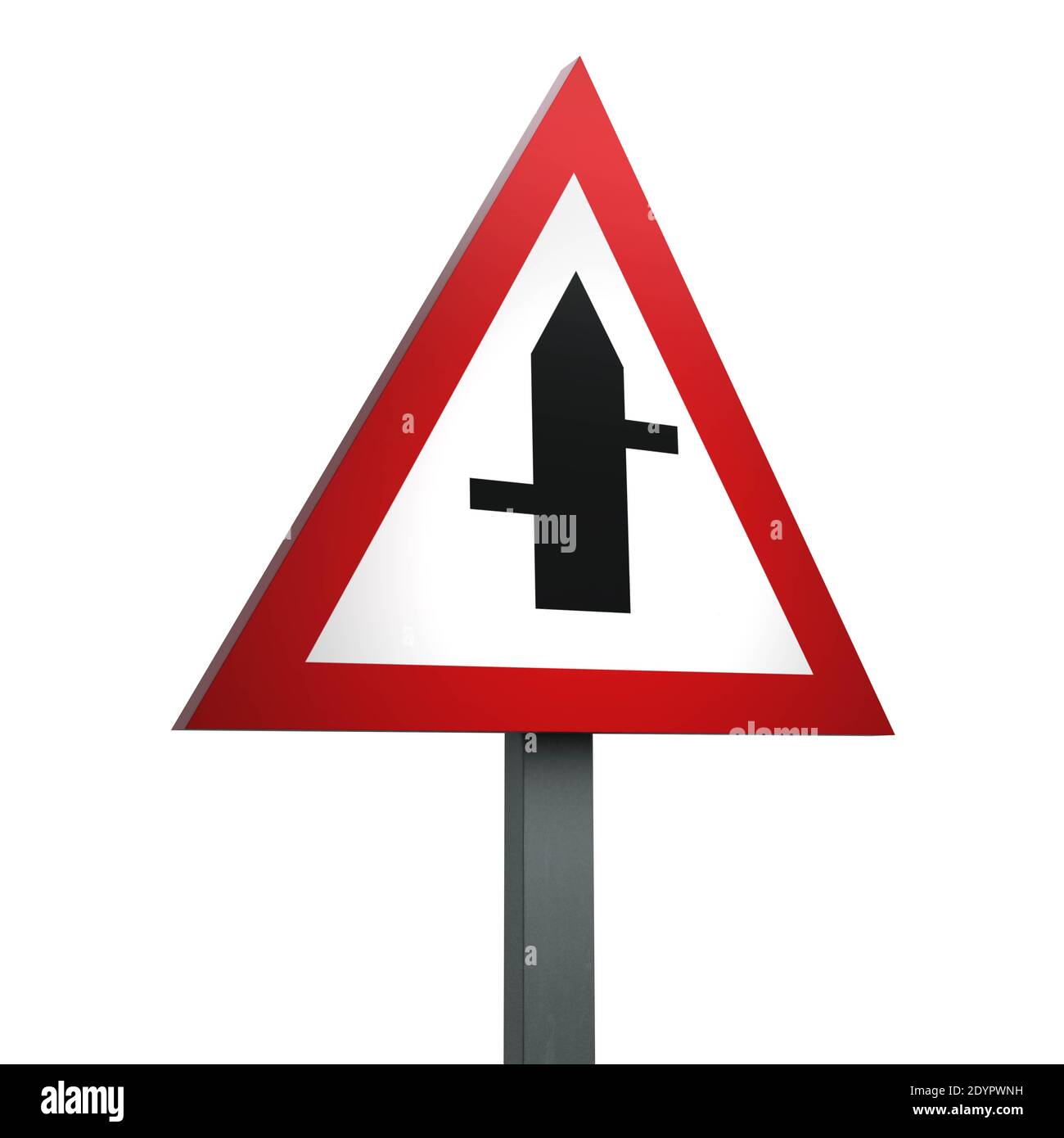 3D Render Road Sign of Crossroads Isolated on a White Background Stock ...