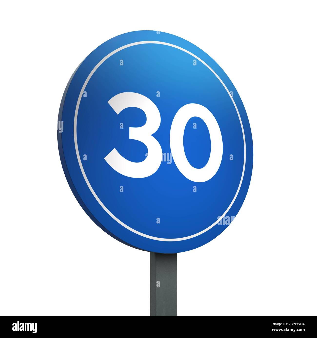 3D Render Road Sign of Minimum speed Isolated on a White Background ...