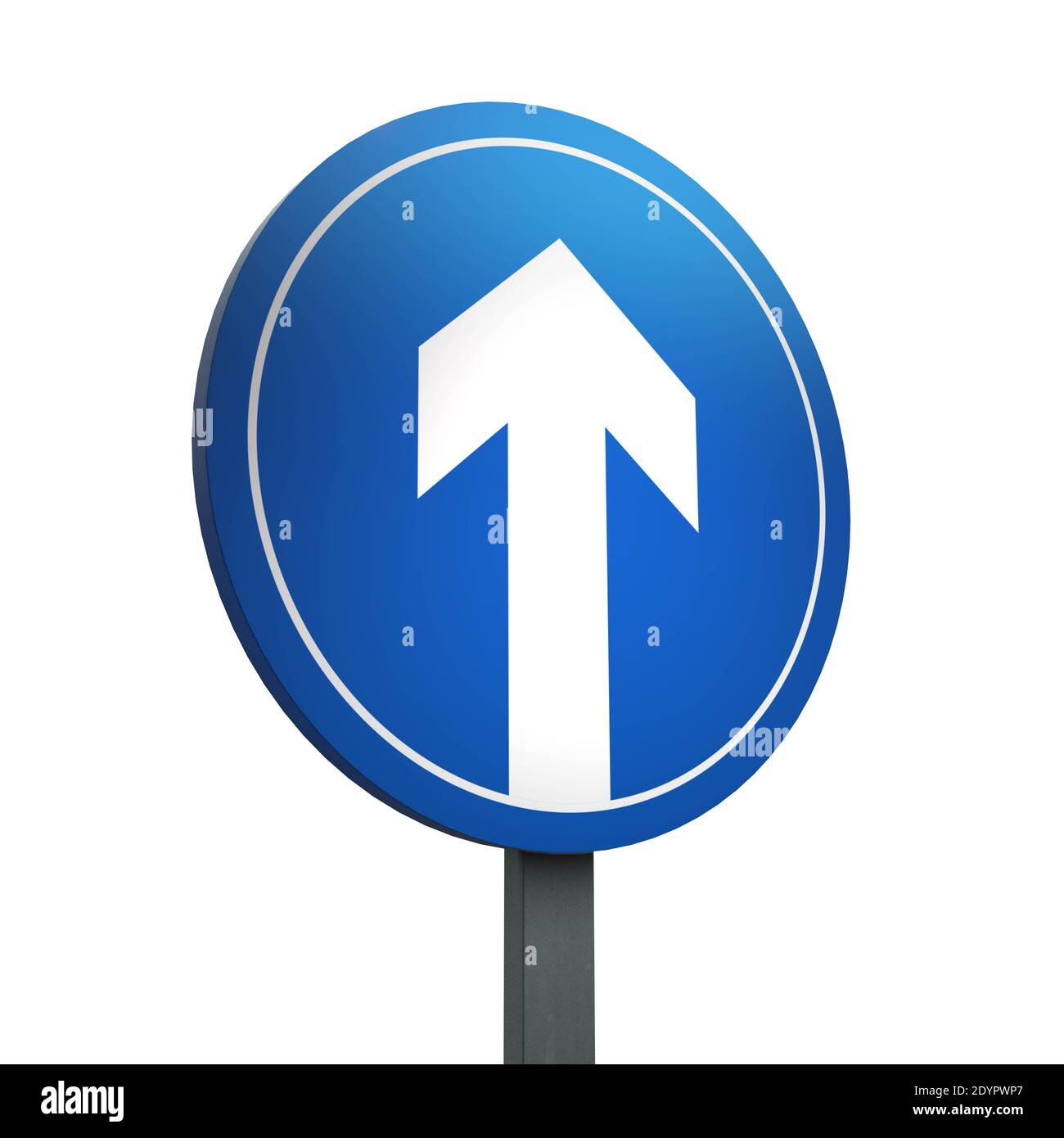 3D Render Road Sign of Ahead only Isolated on a White Background Stock ...