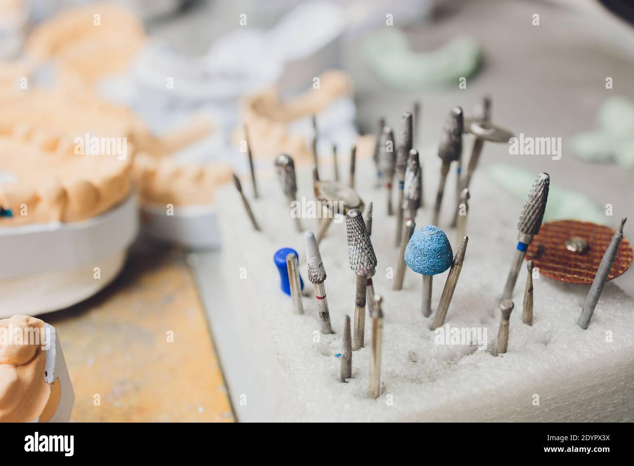 The process of making a dental prosthesis in a dental laboratory Stock ...