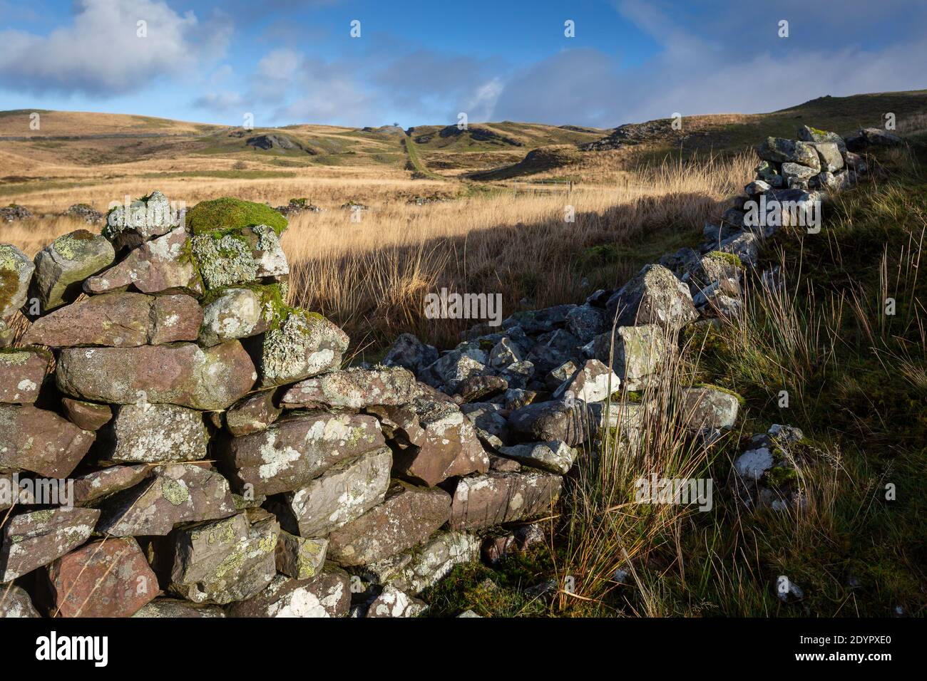 Old dry stone wall at Penwyllt Stock Photo - Alamy