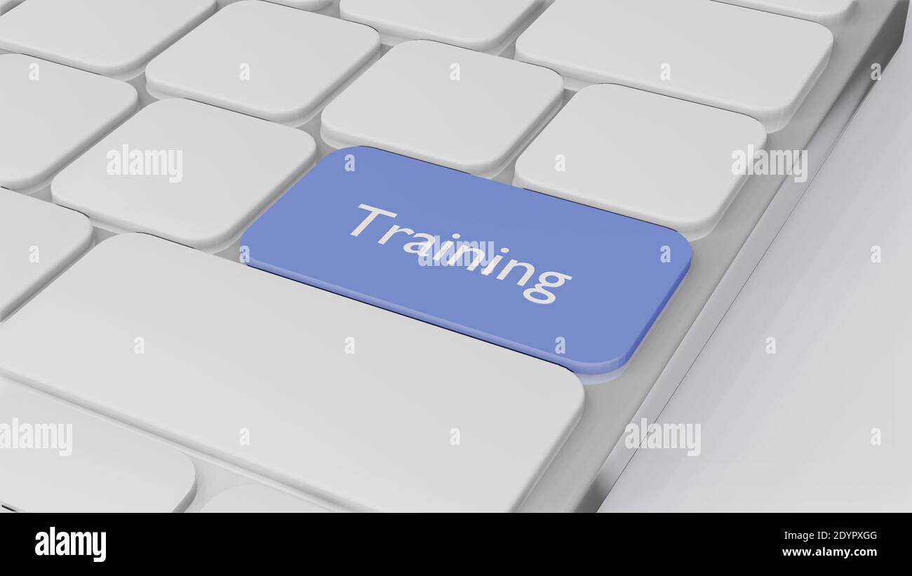 computer keyboard with word Training , Business finance concept 3D ...