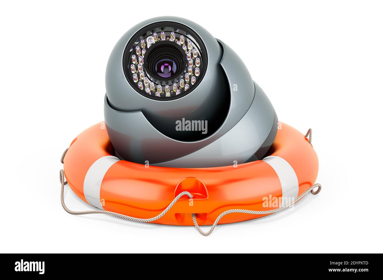 Repair and service of dome security camera, 3D rendering isolated on ...