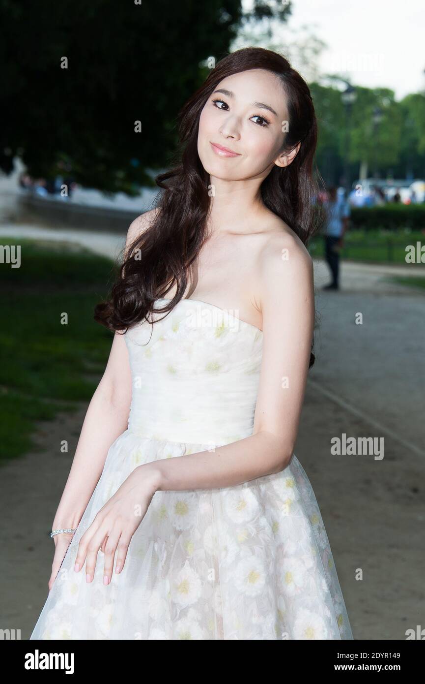 Pace Wu arriving for the Giambattista Valli Fall-Winter 2013/2014 Haute ...