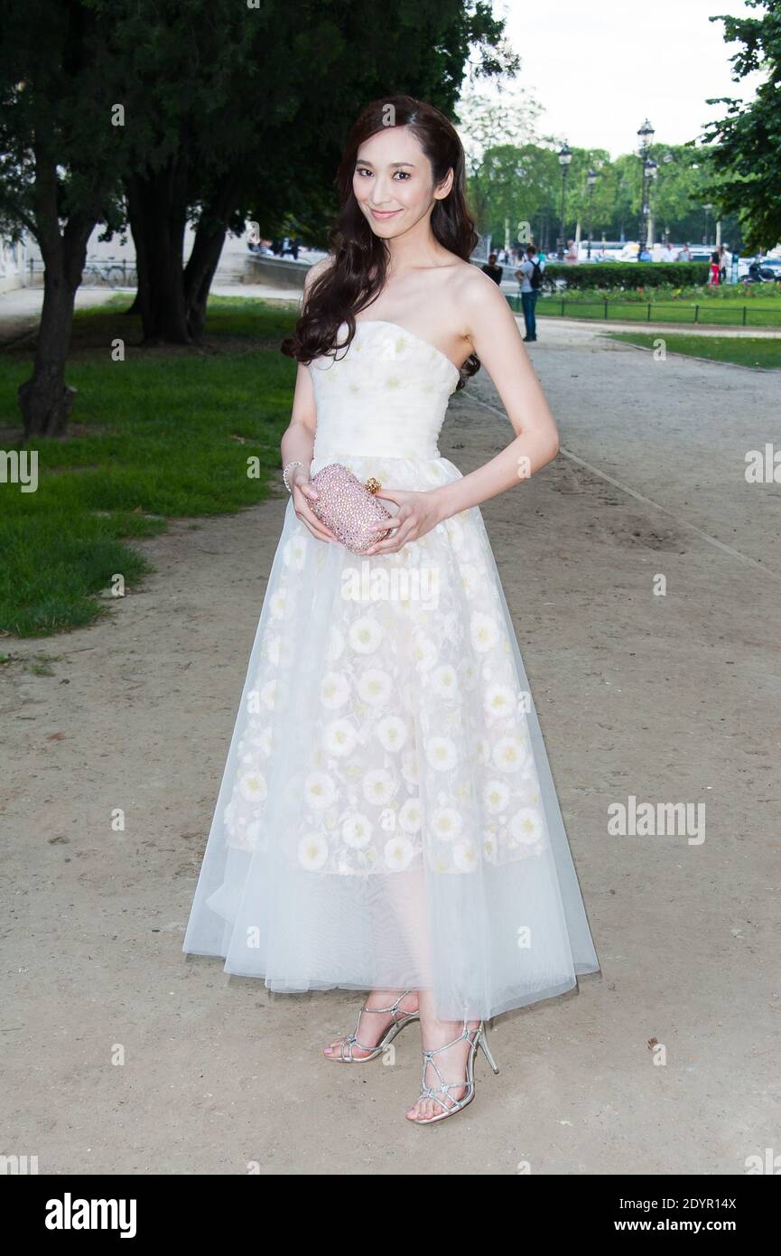 Pace Wu arriving for the Giambattista Valli Fall-Winter 2013/2014 Haute ...