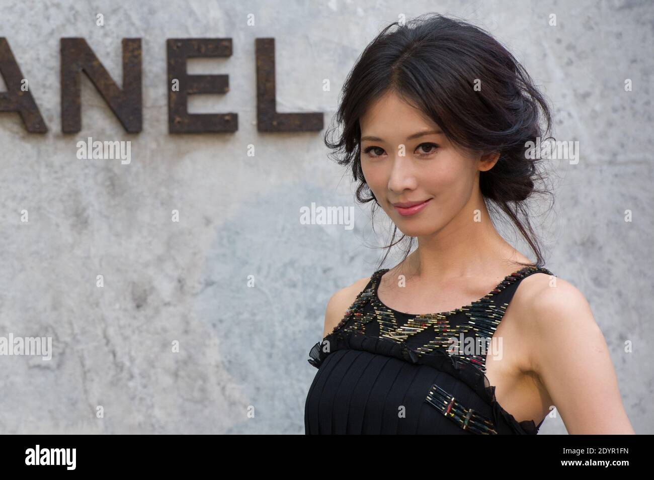 Chih-Ling Lin posing at Chanel photocall at the Grand Palais in Paris ...