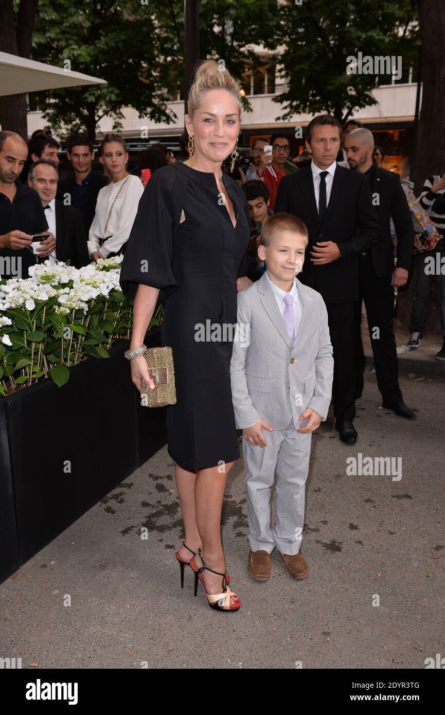 Sharon Stone and her son Roan Joseph Bronstein attend the opening of ...