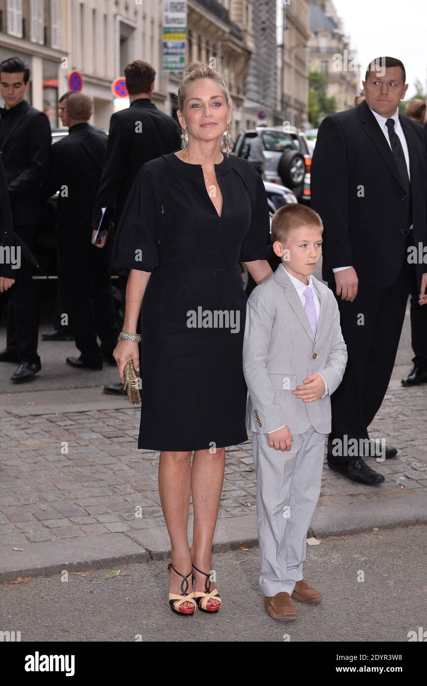 Sharon Stone and her son Roan Joseph Bronstein attend the opening of ...