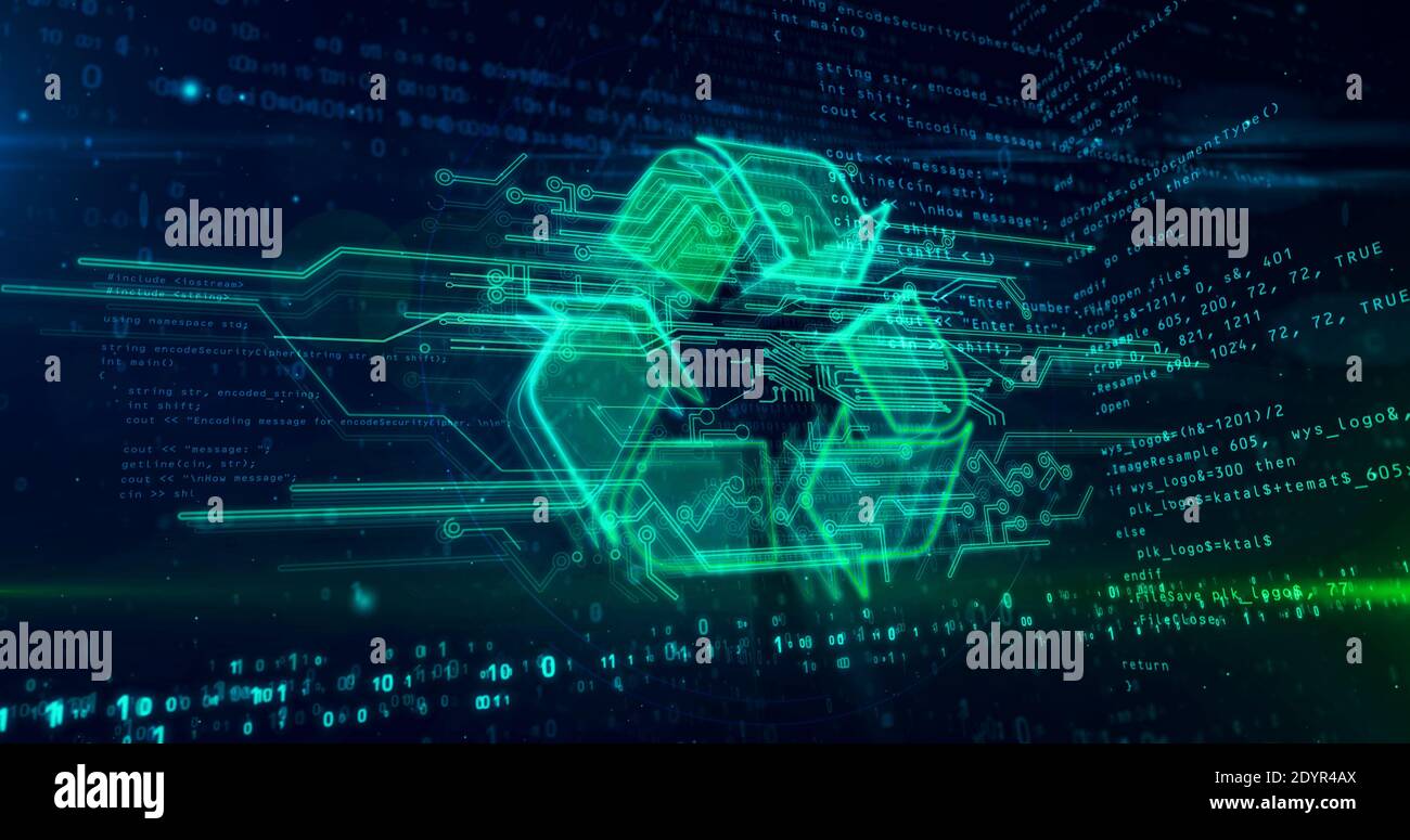 Recycling symbol, ecology, reuse icon, management, green technology and ...