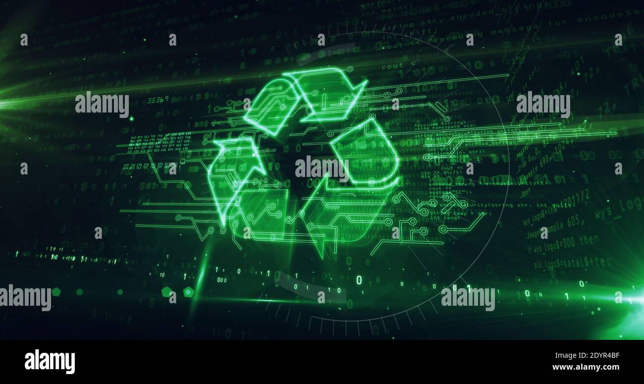 Recycling symbol, ecology, reuse icon, management, green technology and ...