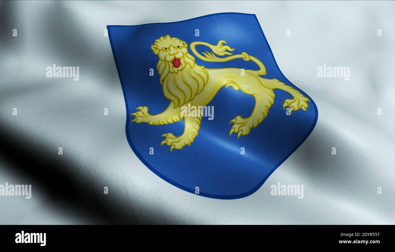 3D Illustration of a waving Denmark city flag of Varde Stock Photo - Alamy