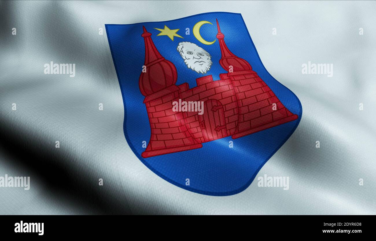 3D Illustration of a waving Denmark city flag of Nyborg Stock Photo - Alamy