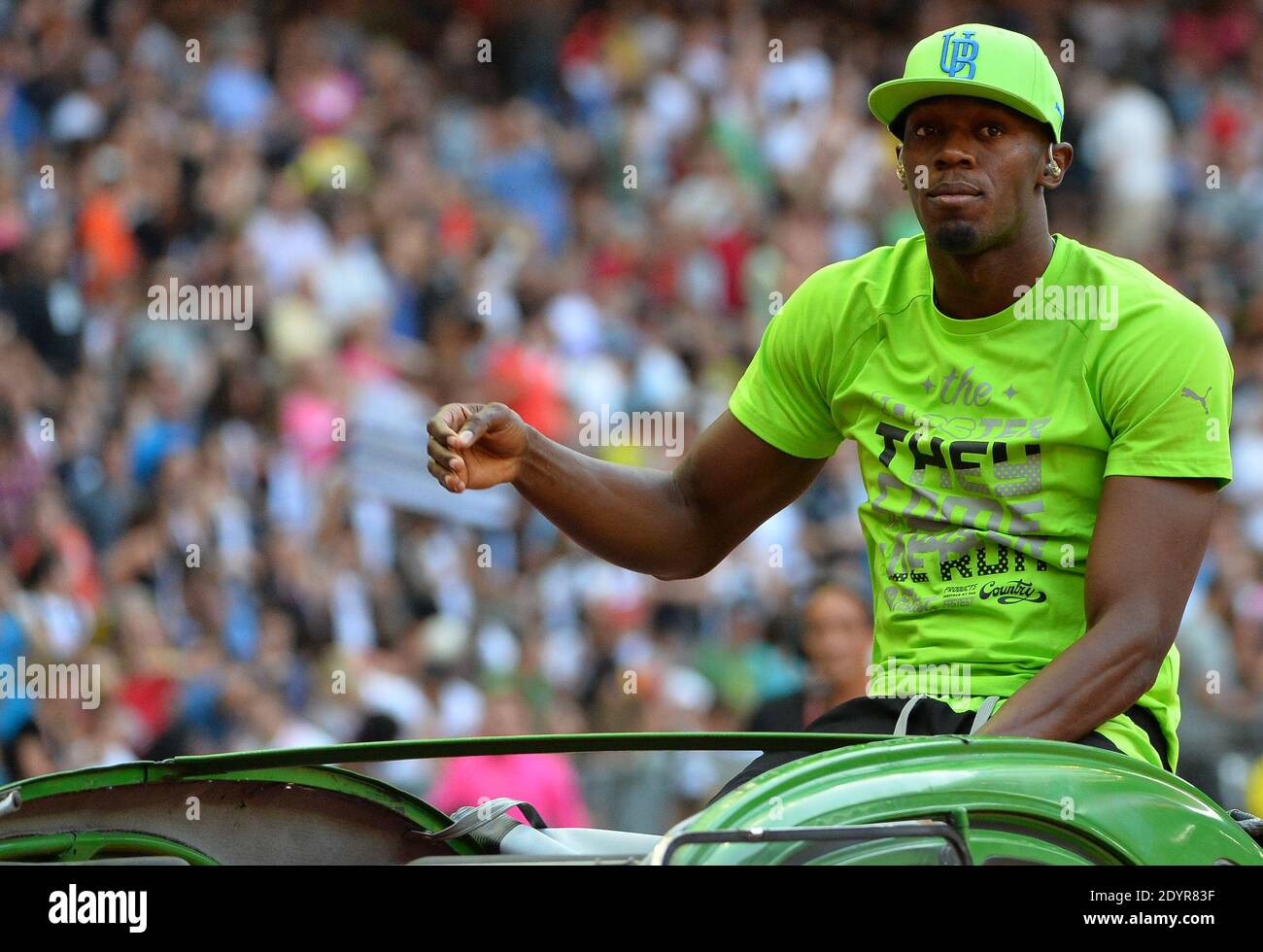 Jamaica's Usain Bolt arrives at the IAAF Diamond League Athletics ...