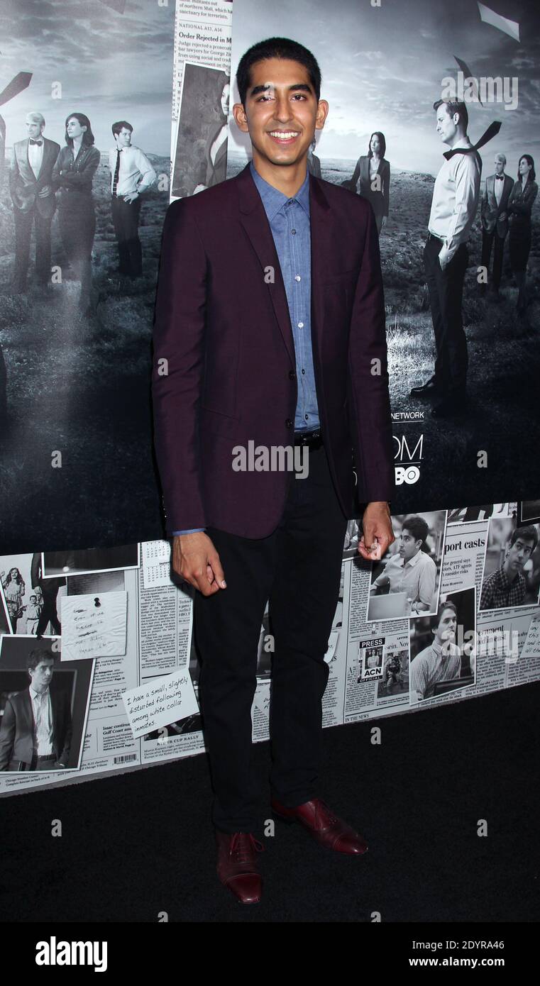 Dev Patelattending the HBO premiere for The Newsroom Season 2 held at ...