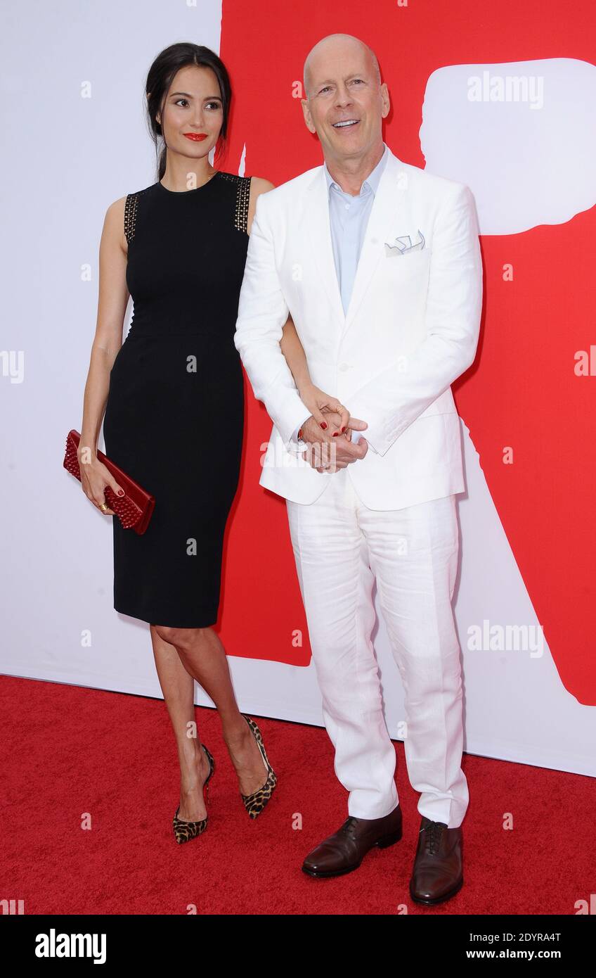 Bruce Willis and Emma Heming attend the premiere of RED 2 held at ...