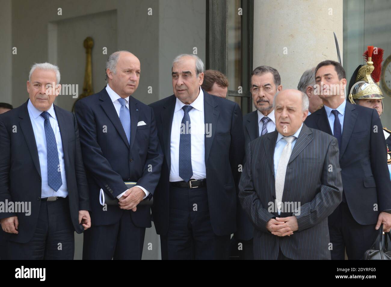 L-R : Burhan Ghalioun, Laurent Fabius, Michel Kilo, Mohammad Farouk ...