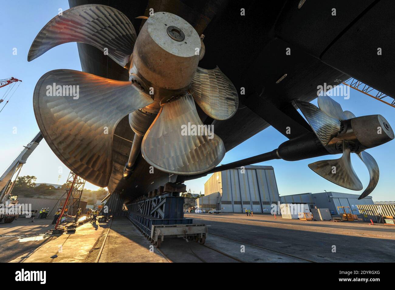 A close up view of a naval marine screw or propellor of an Australian ...