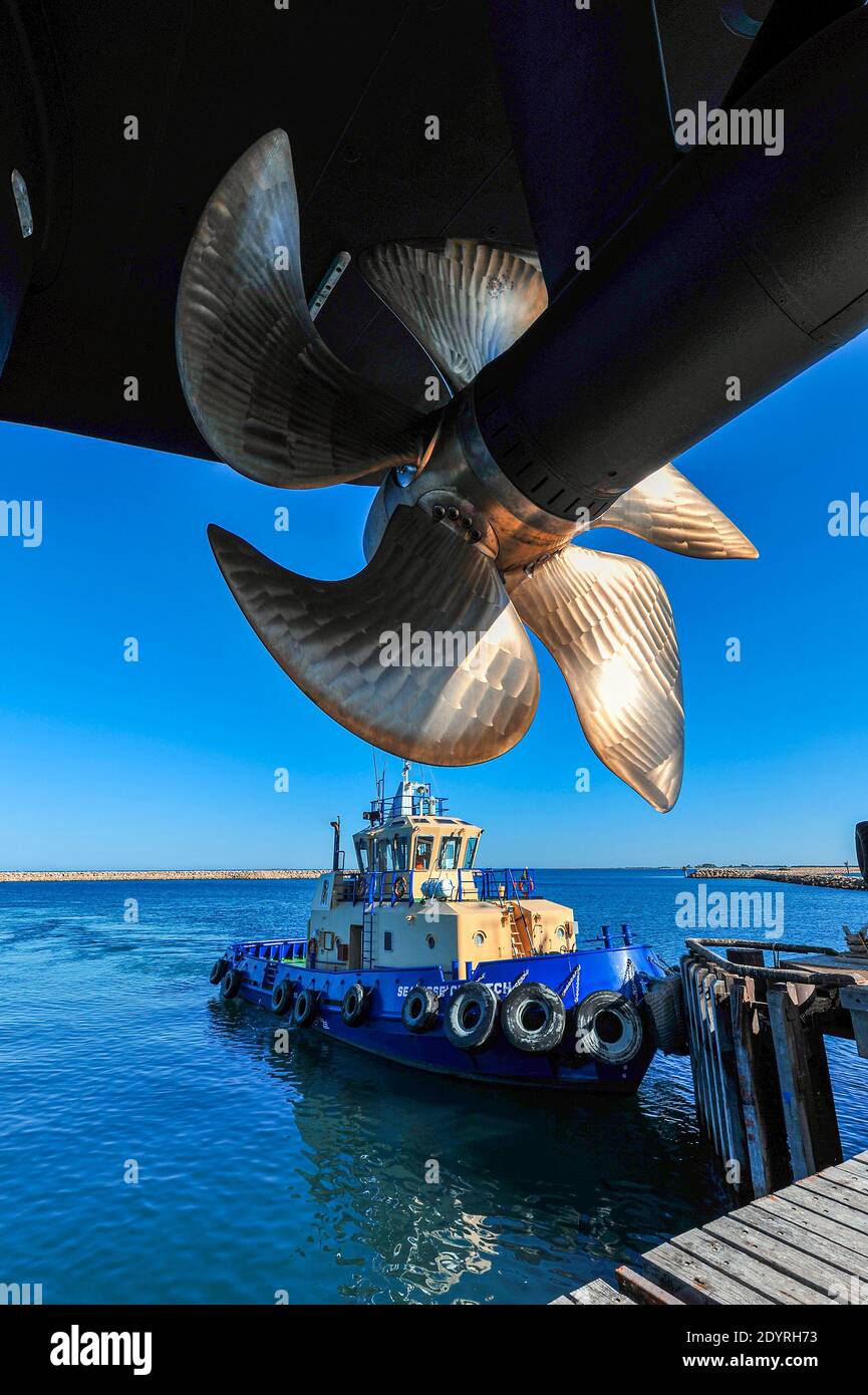 A close up view of a naval marine screw or propellor of an Australian ...