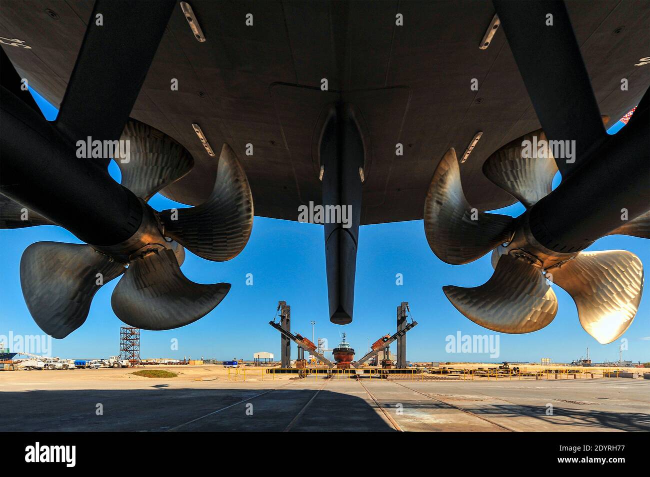 A close up view of a naval marine screw or propellor of an Australian ...