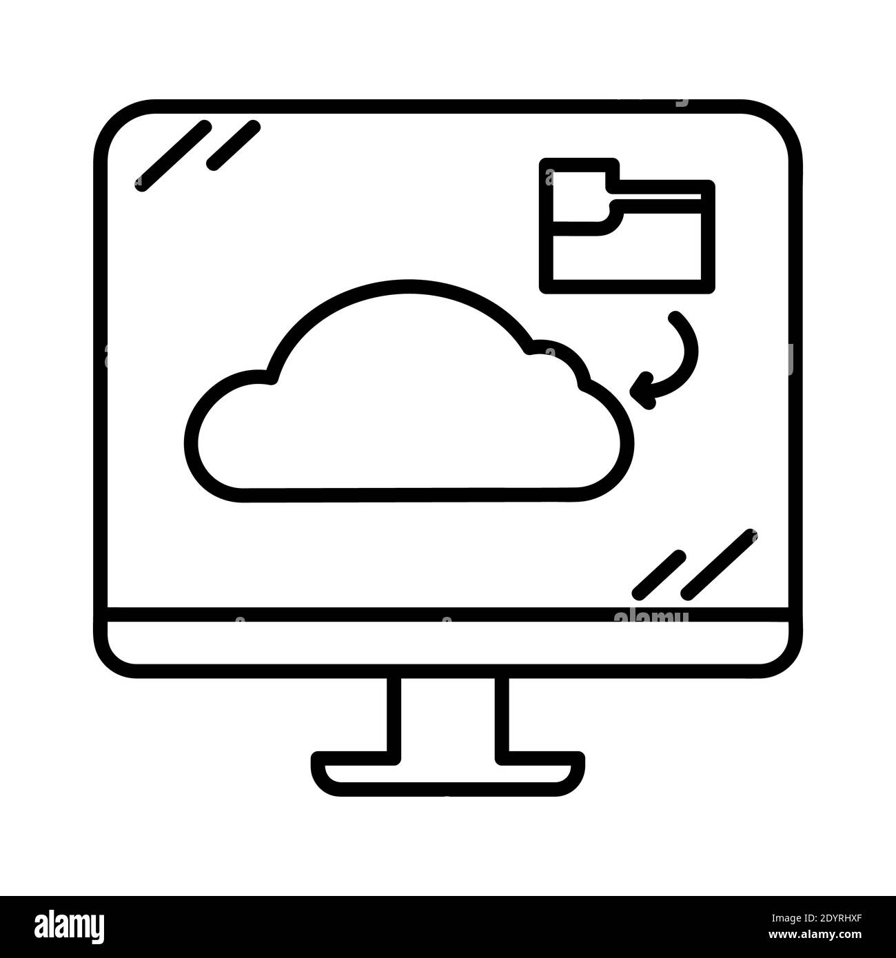 Cloud storage icon. Pictogram for backup in the device screen. Isolated ...