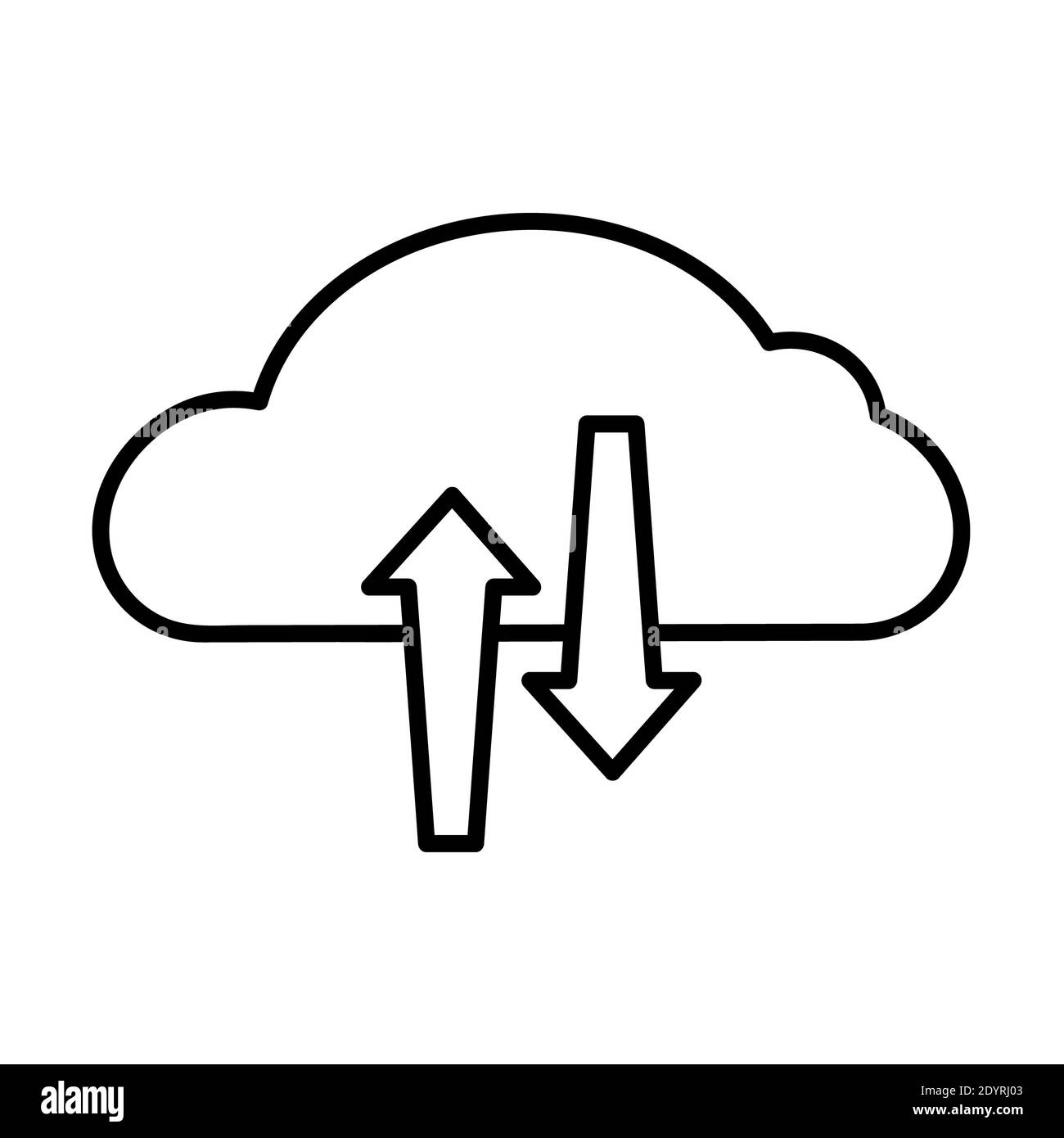 Cloud storage icon. Pictogram for backup. Isolated on white background ...