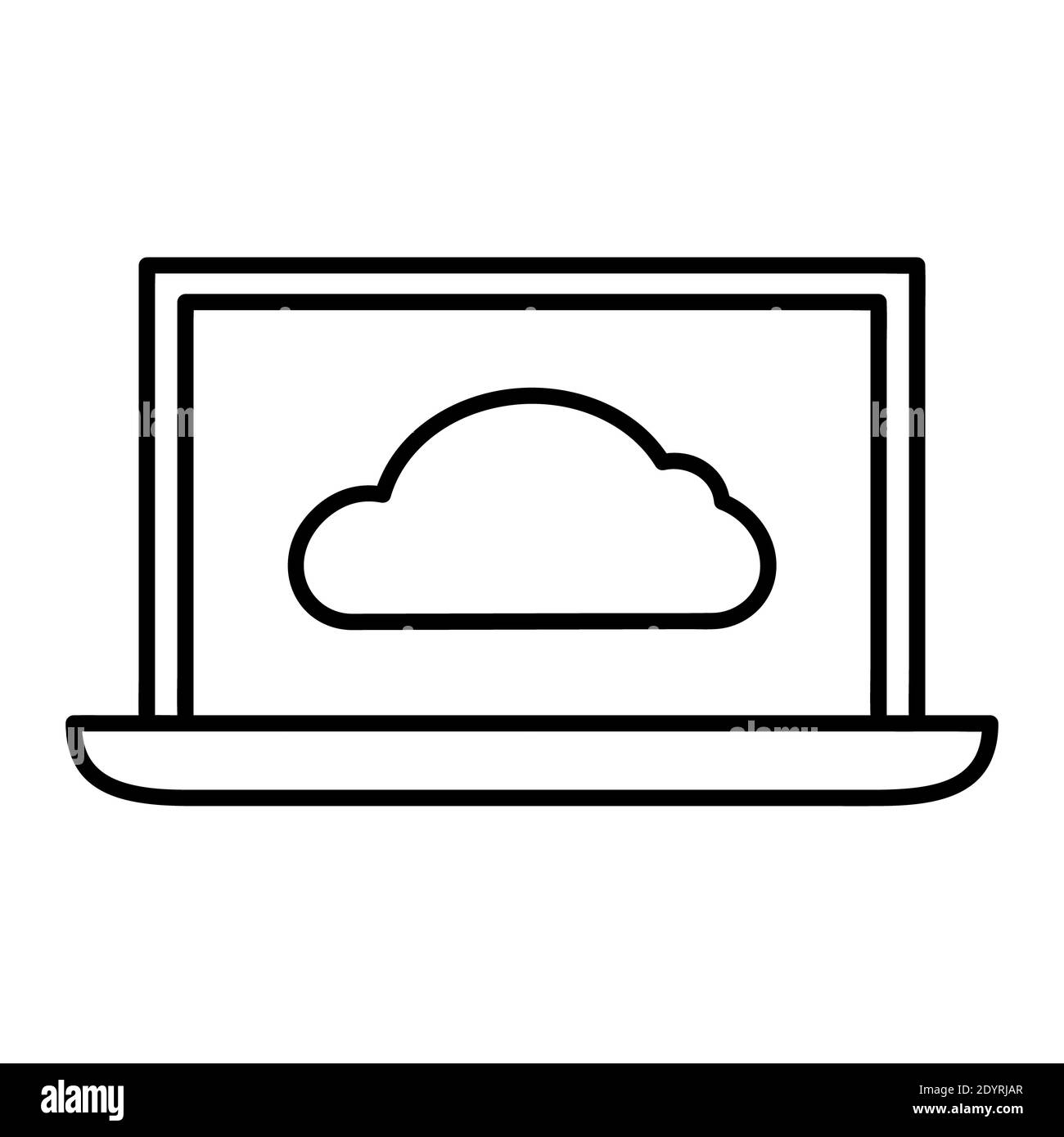Cloud storage icon. Pictogram for backup in the device screen. Isolated ...