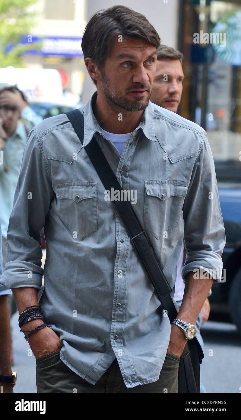 Italian soccer player Paolo Maldini is seen leaving is hotel in Soho ...
