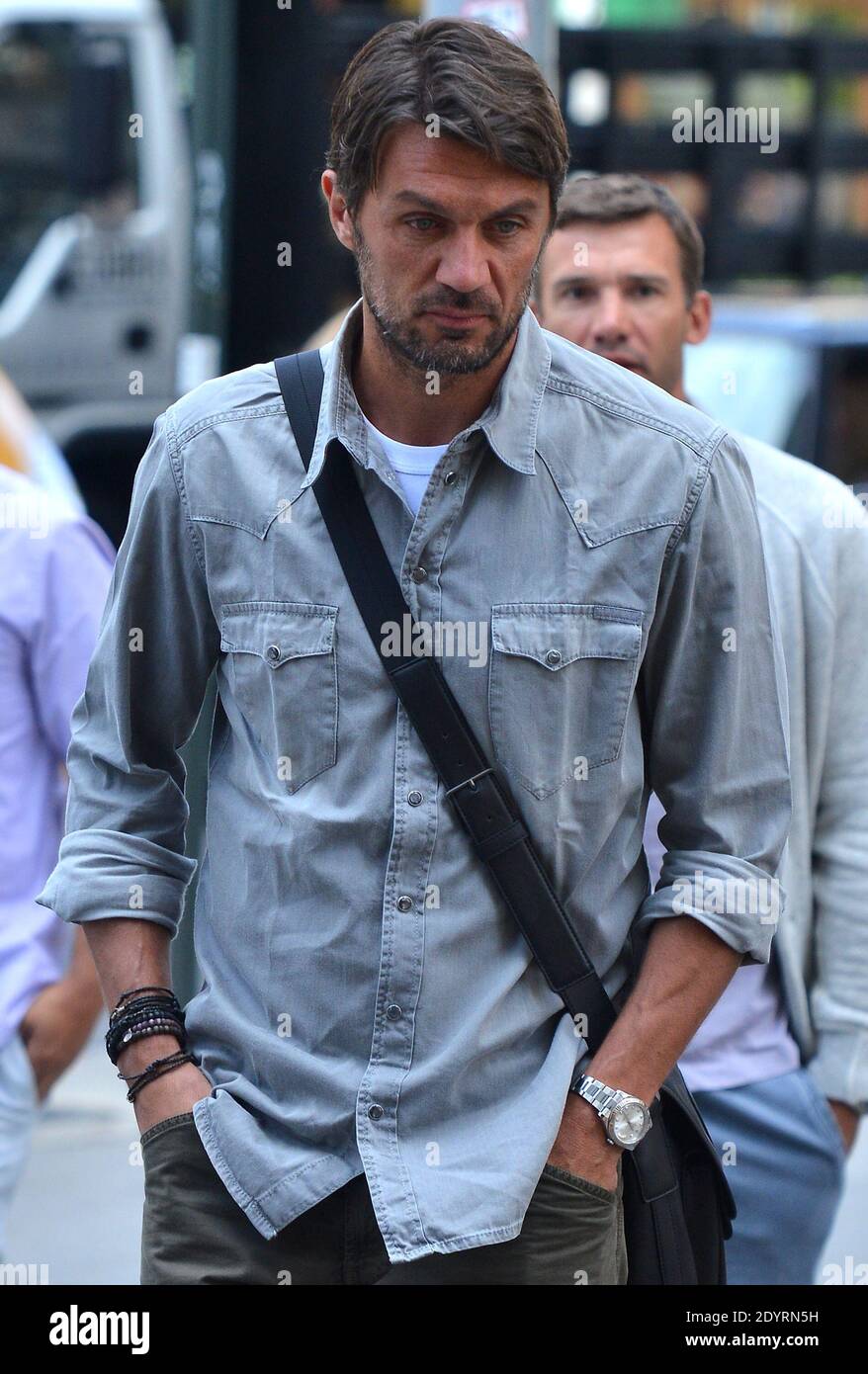 Italian soccer player Paolo Maldini is seen leaving is hotel in Soho ...