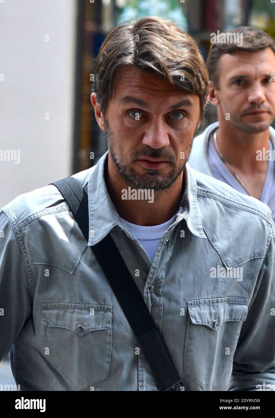 Italian soccer player Paolo Maldini is seen leaving is hotel in Soho ...