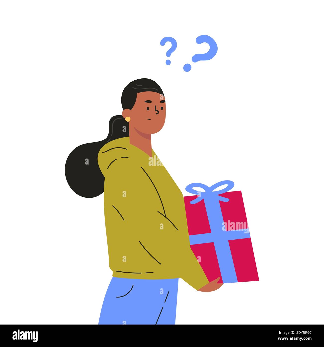 Pretty woman present christmas gift Stock Vector Images - Alamy