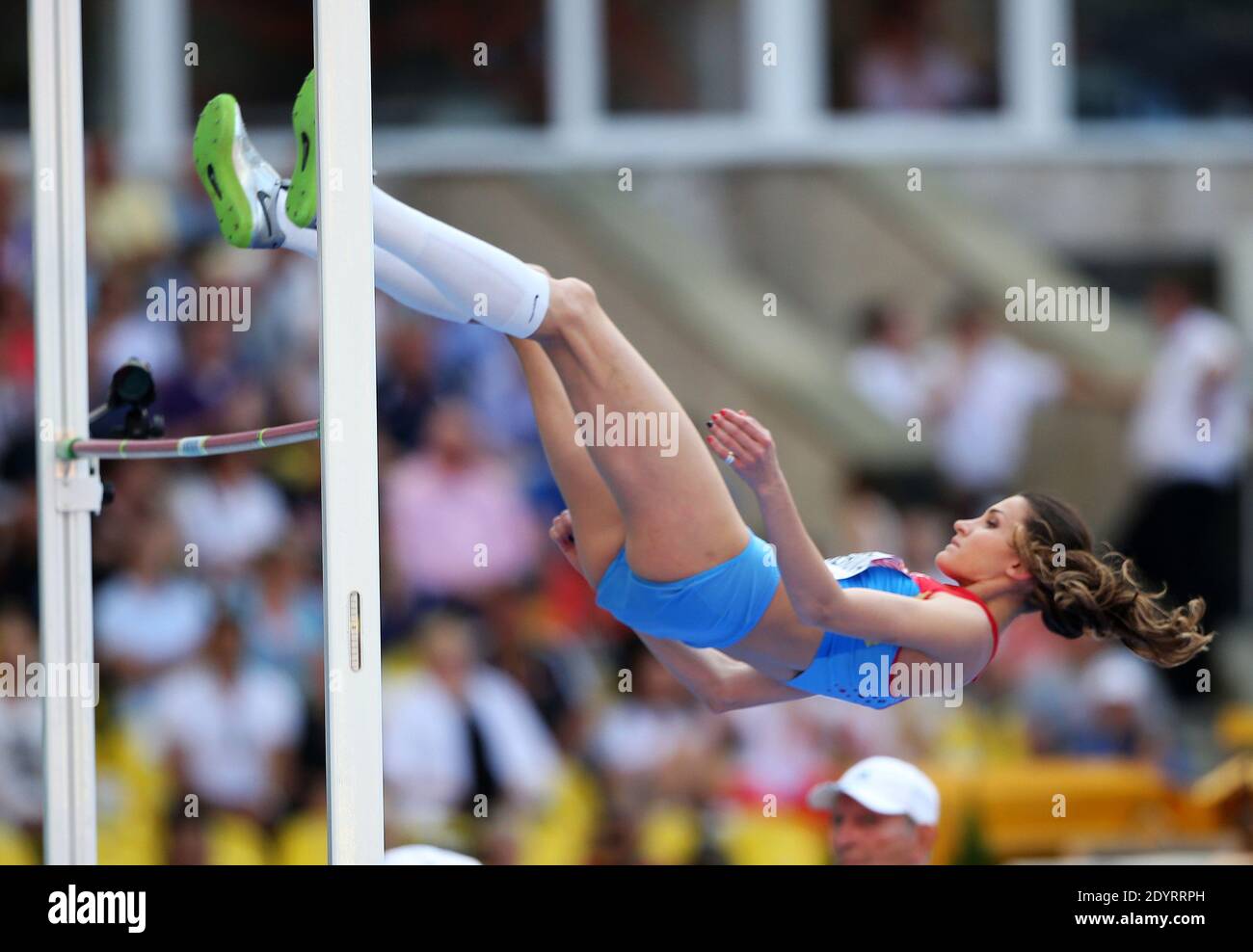 Anna Chicherova of Russia ompetes in the Women's High Jump final during ...