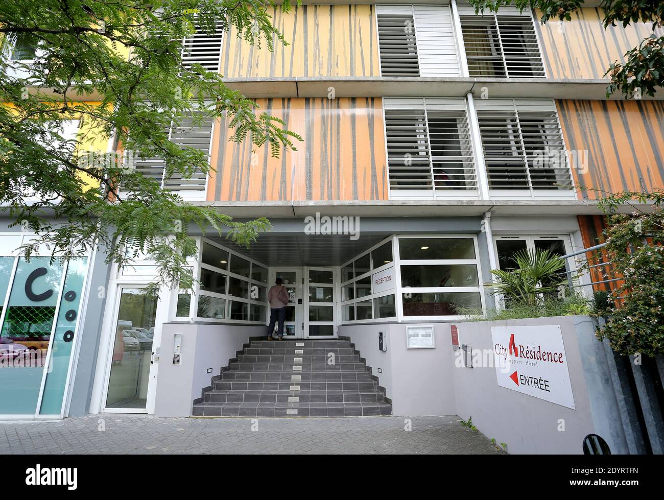 A view of the entrance of the 'City Residence' hotel-apartment building ...