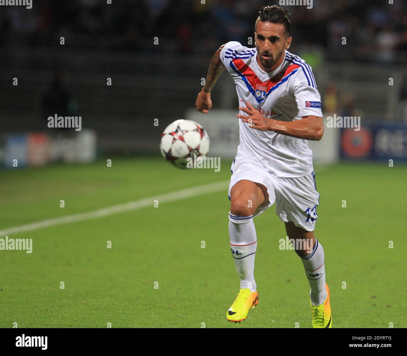 Lyon's Miguel Lopez during the first leg of the UEFA Champions League's ...
