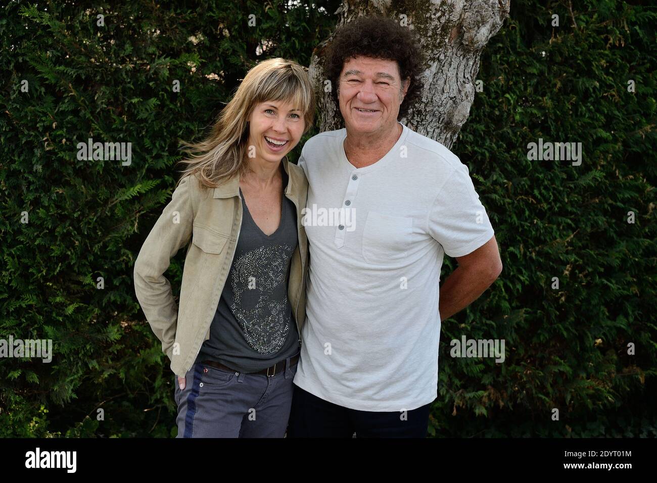 Louise Archambault and Robert Charlebois pose for the photocall of ...