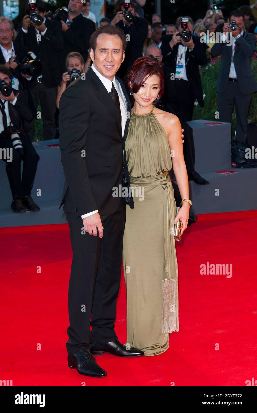 Nicolas Cage and wife Alice Kim Cage attending the premiere for the ...