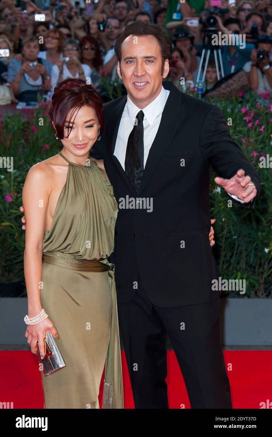 Nicolas Cage and wife Alice Kim Cage attending the premiere for the ...