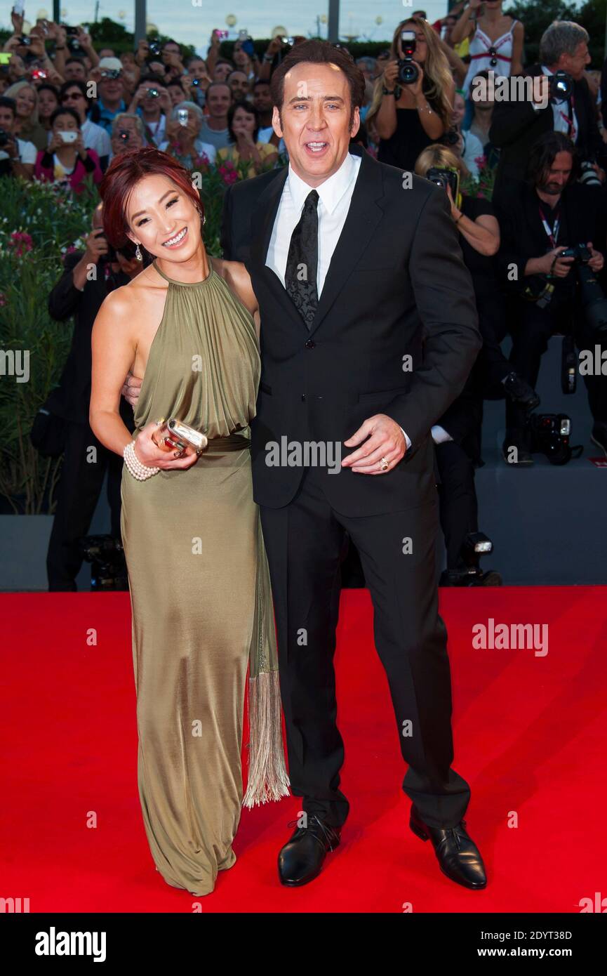 Nicolas Cage and wife Alice Kim Cage attending the premiere for the ...