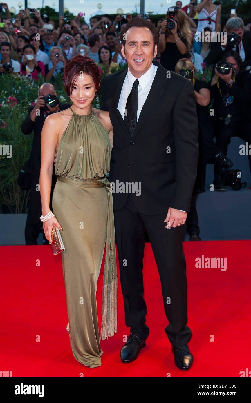 Nicolas Cage and wife Alice Kim Cage attending the premiere for the ...