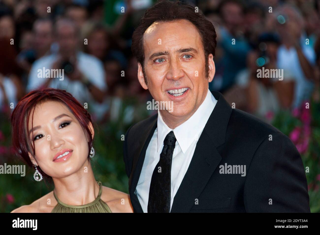Nicolas Cage and wife Alice Kim Cage attending the premiere for the ...
