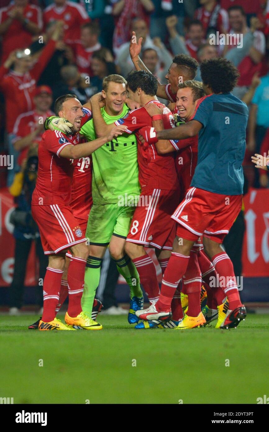 Bayern Munich's Franck Ribery celebrates with his teammates after the ...