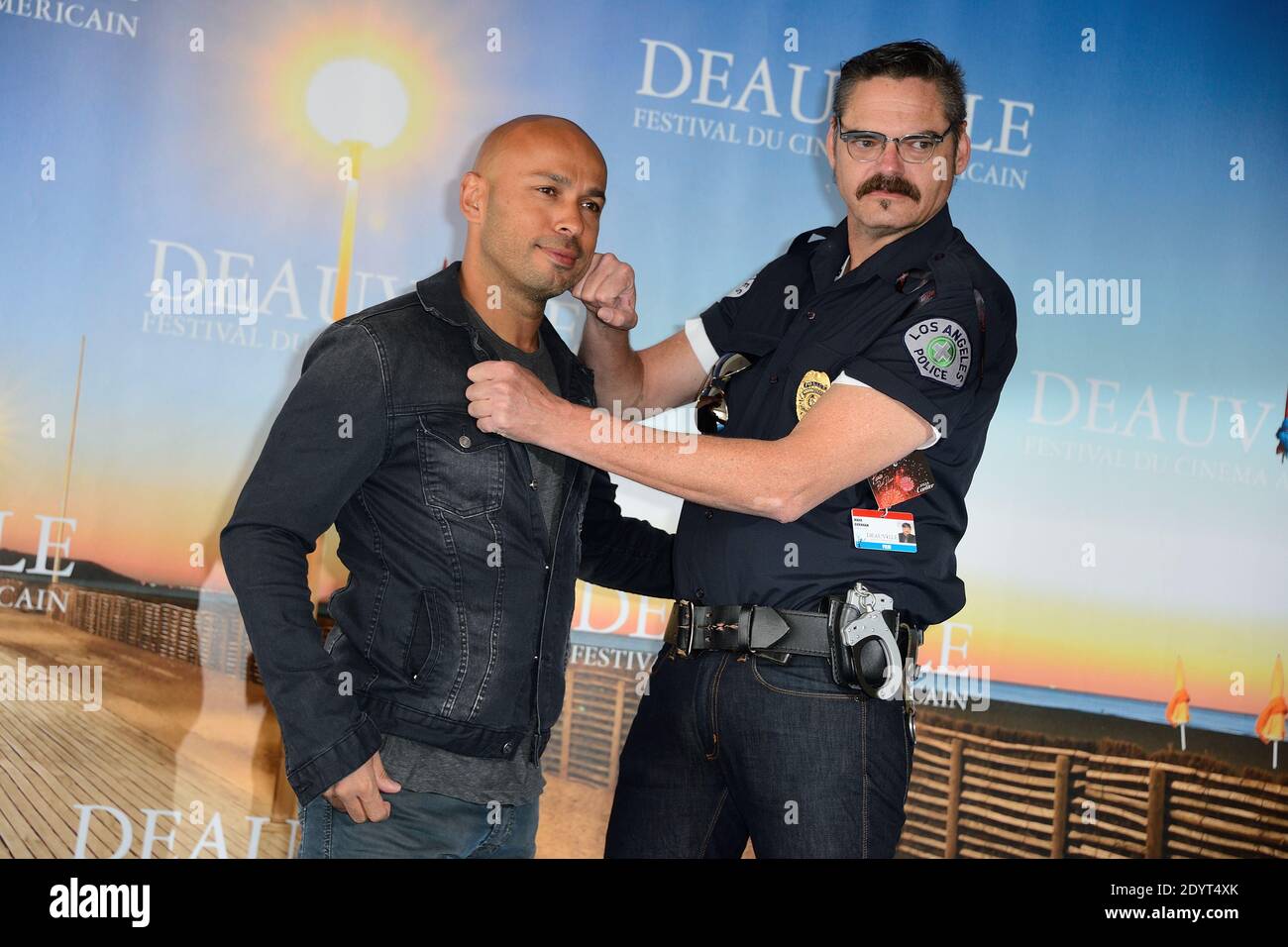 Eric Judor and Mark Burnham posing at the photocall for the film Wrong ...