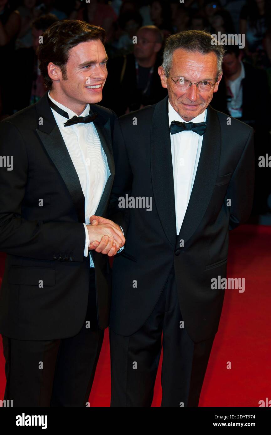 Director Patrice Leconte and Richard Madden attending the premiere for ...
