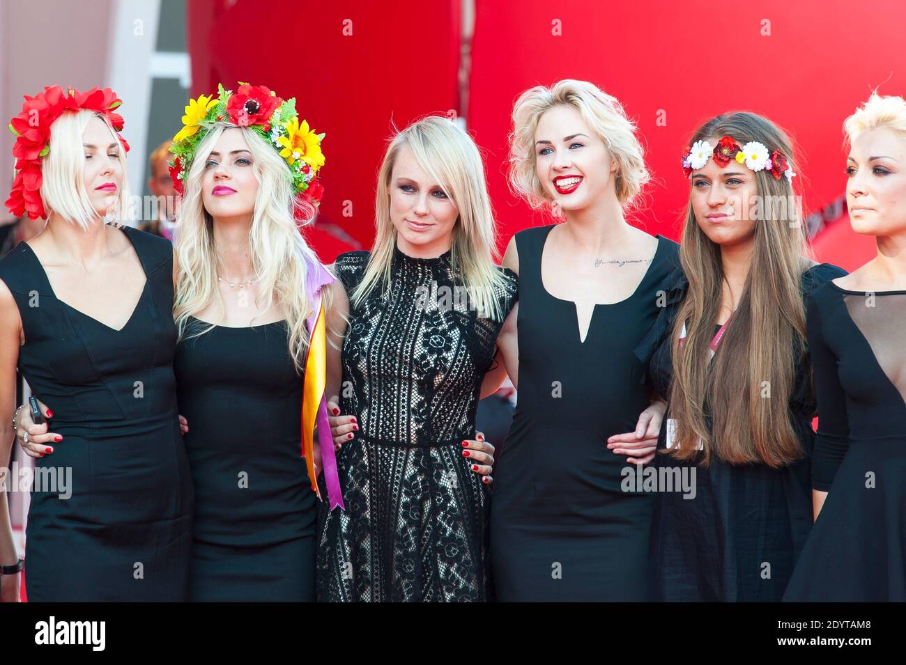 Femen activists with Director Kitty Green, Inna Shevchenko and Sasha Shevchenko attending 'Sacro ...