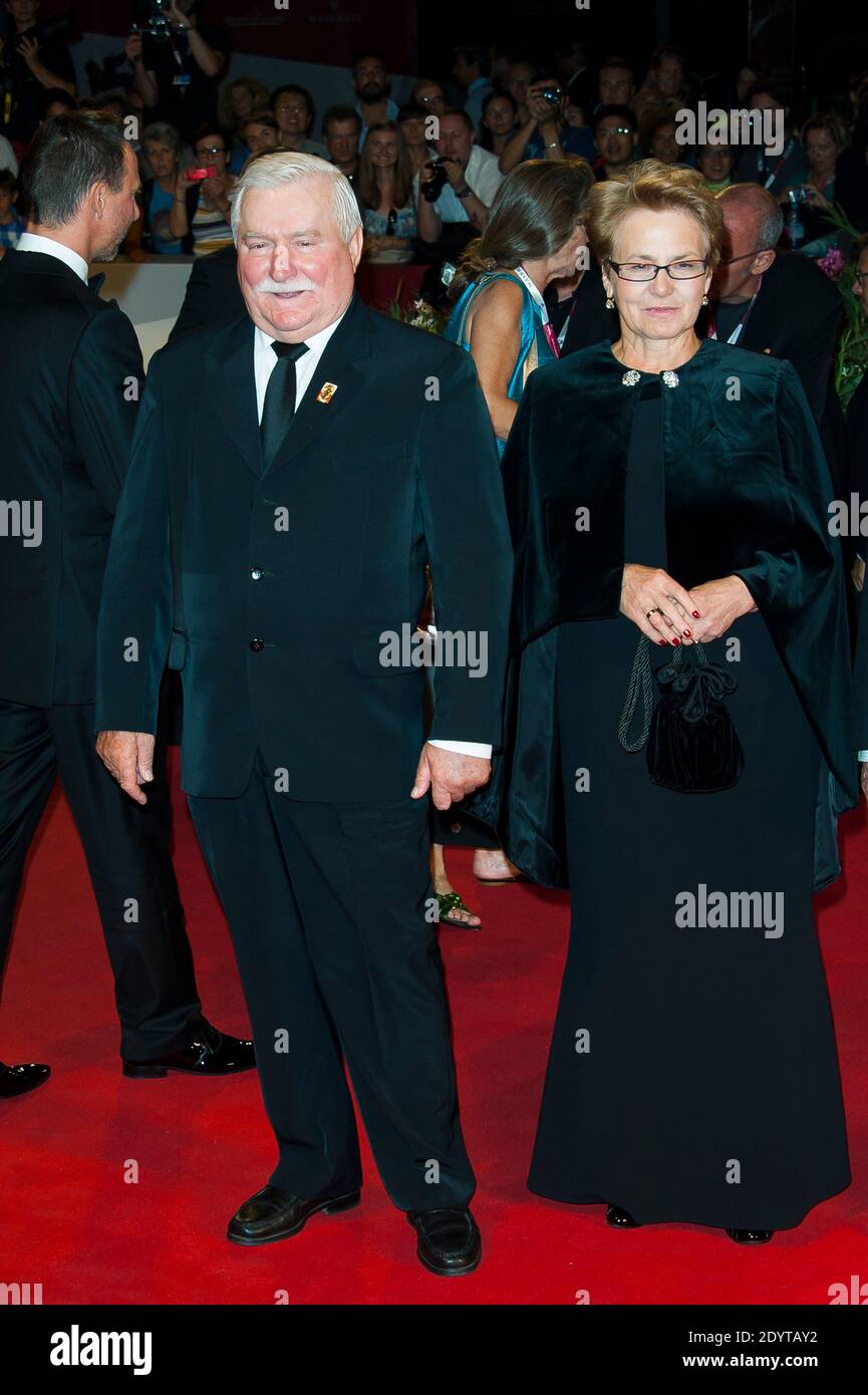 Danuta Walesa and Lech Walesa attending the premiere for the film ...