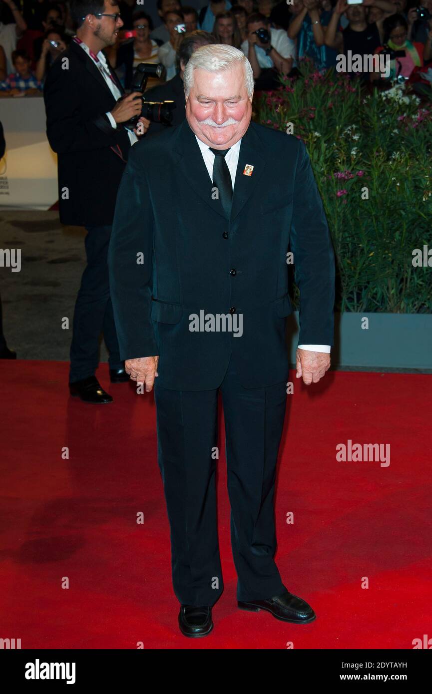 Lech Walesa attending the premiere for the film Walesa Man Of Hope as ...