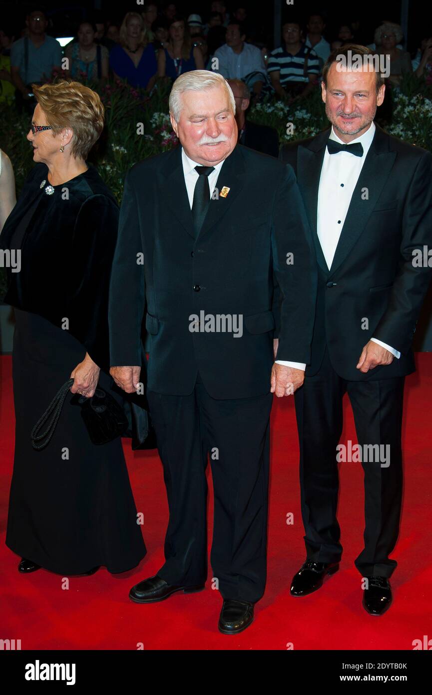 Lech Walesa attending the premiere for the film Walesa Man Of Hope as ...
