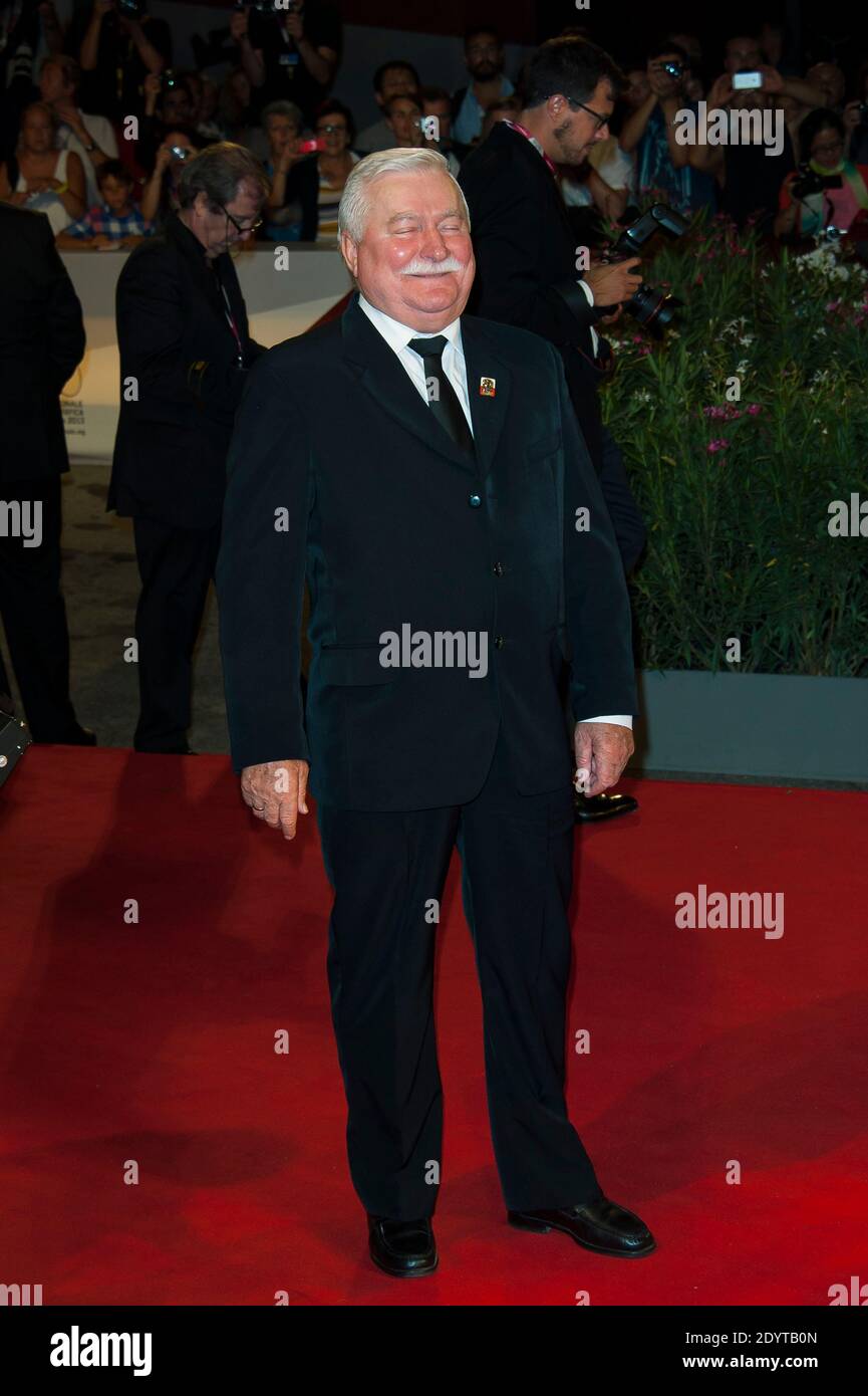 Lech Walesa attending the premiere for the film Walesa Man Of Hope as ...