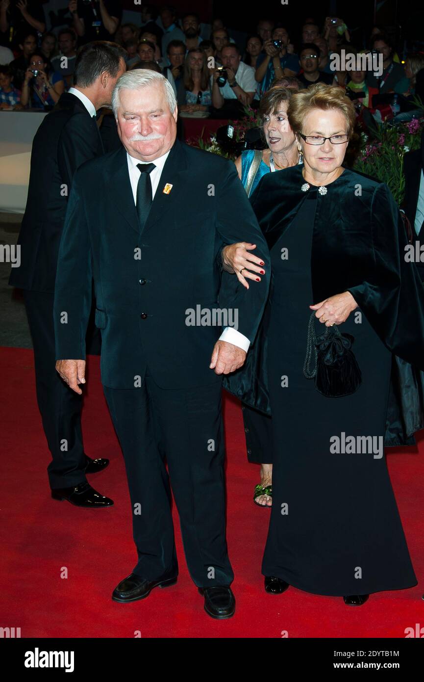 Danuta Walesa and Lech Walesa attending the premiere for the film ...