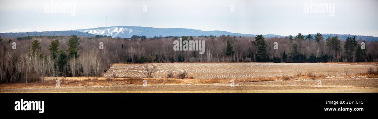 Wisconsin farmland with Granite Peak ski hill in the background in ...